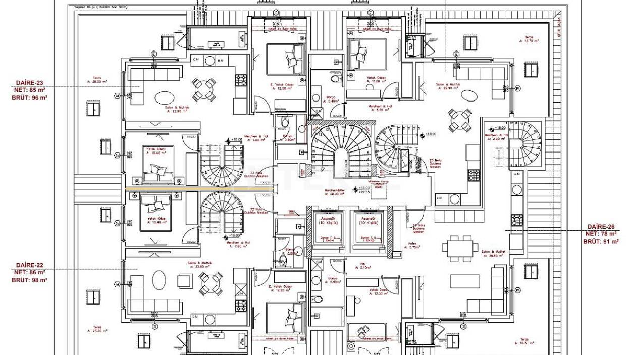 Appartement te koop in Alanya, Turkije | ID: 42271